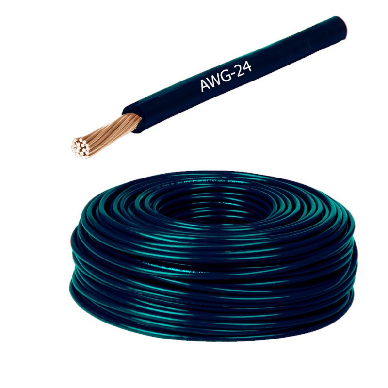 Cable Vehicular AWG 24 Negro X Metro - BIGTRONICA